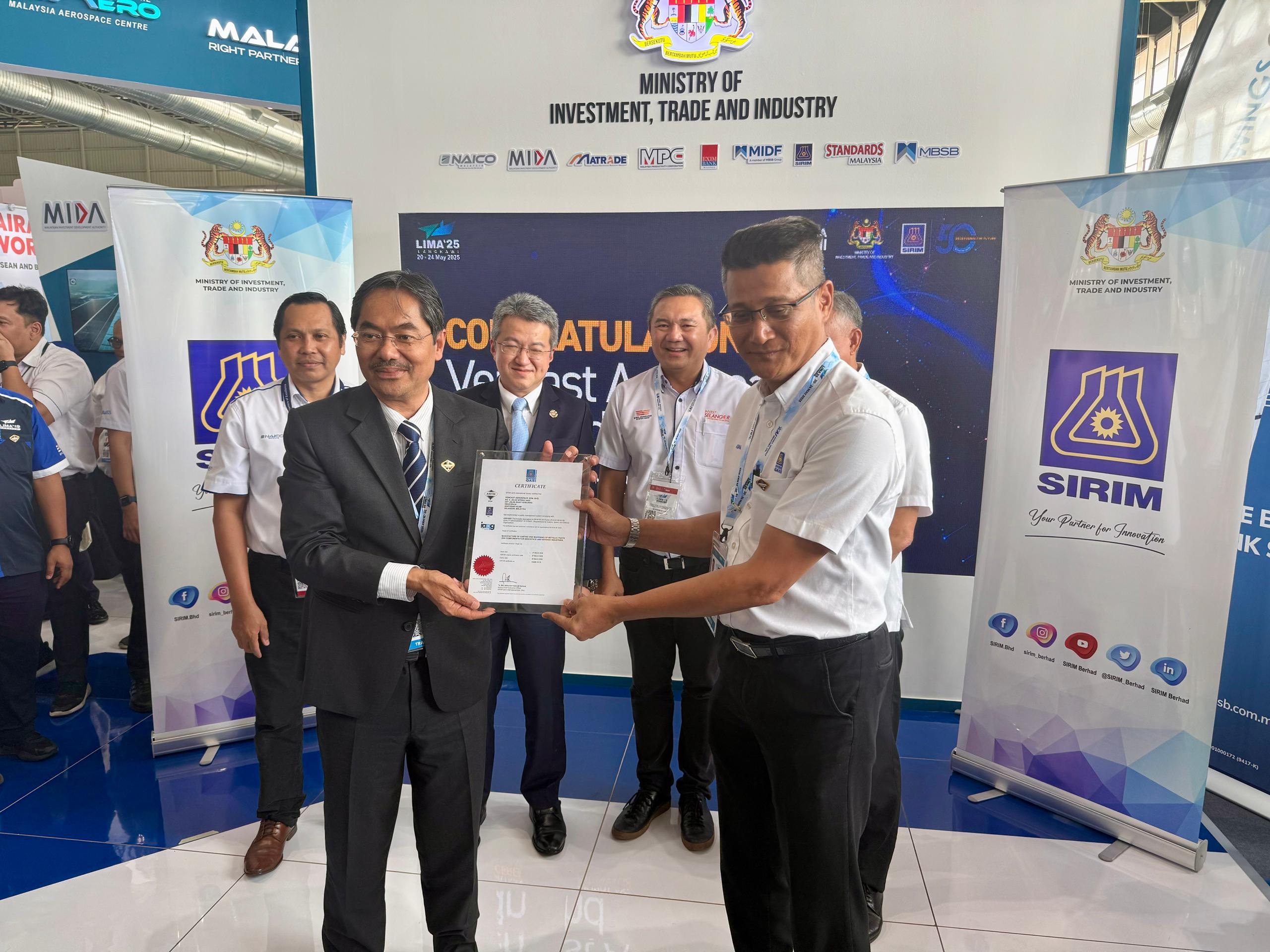 Vencast Recognized by SIRIM QAS for Aerospace Quality at LIMA 2025 ...
